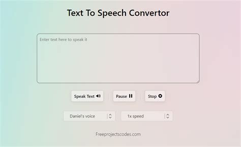 Download Text To Speech Convertor In Javascript With Source Code For Free