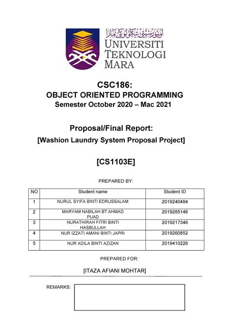report laundry management system csc186 1 csc186 object oriented programming semester october