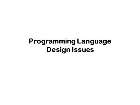 comp313a programming languages more overview language implementation language definition
