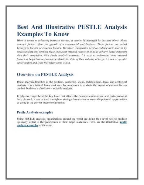 PPT Best And Illustrative PESTLE Analysis Examples To Know PowerPoint
