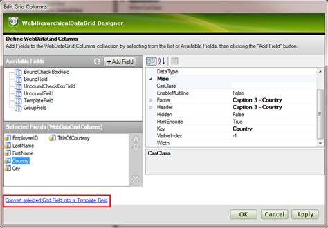 webhierarchicaldatagrid using itemcommand event infragistics asp™ help