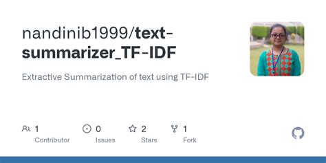 github nandinib1999 text summarizer tf idf extractive summarization of text using tf idf