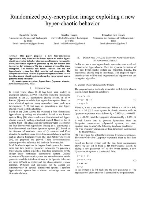 pdf randomized poly encryption image exploiting a new hyper chaotic system