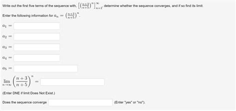 solved write out the first five terms of the sequence with