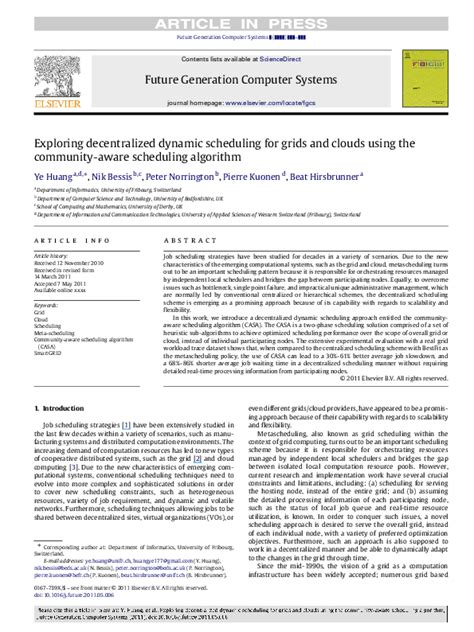 pdf exploring decentralized dynamic scheduling for grids and clouds using the community aware