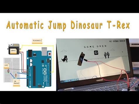 Build an Arduino based jumping Chrome Dinosaur T Rex Game Видео
