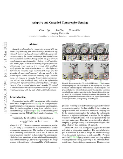 pdf adaptive and cascaded compressive sensing