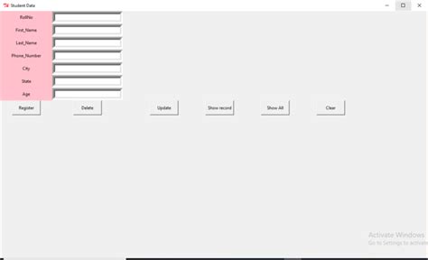 Gui Crud Operations Using Tkinter And Mysql Sharp Tutorial