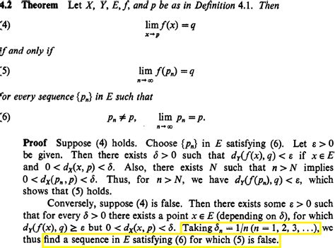 real analysis proof about one theorem about lim f x and lim f p n mathematics stack