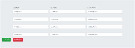 dynamically add remove row html div in jquery