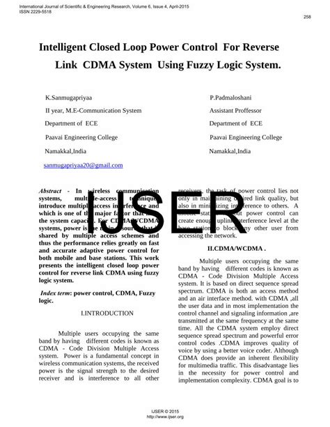 pdf intelligent closed loop power control for reverse … code division multiple access system