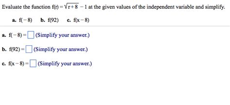 oneclass evaluate the functionfoxo at the given values of the independent variable and