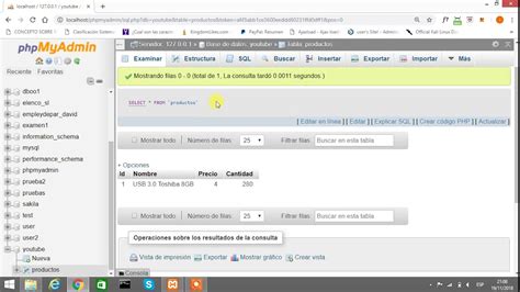 mysql xampp sql insertar datos en tabla mediante comandos sql youtube