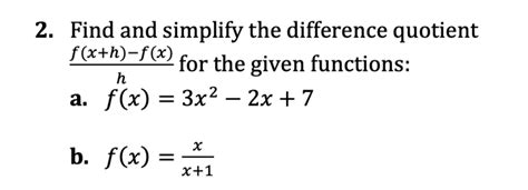 solved find and simplify the difference quotientf x h f x h