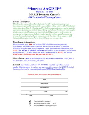Fillable Online Getting Started With ArcGIS ProEsri Training Course Fax