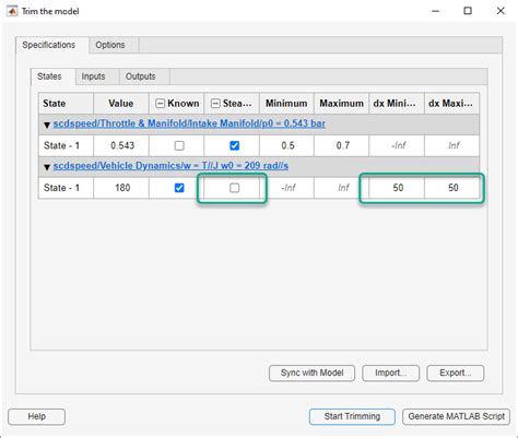 compute operating points from specifications using model linearizer matlab and simulink