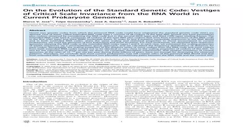 on the evolution of the standard genetic code vestiges of critical scale invariance from the
