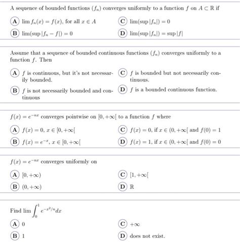 solved a sequence of bounded functions fn converges