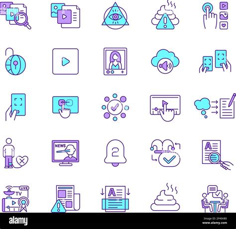 New Media RGB Color Icons Set Stock Vector Image Art Alamy