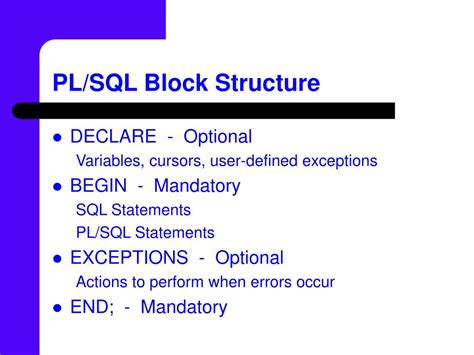 ppt pl sql block structure powerpoint presentation free download id 5120717