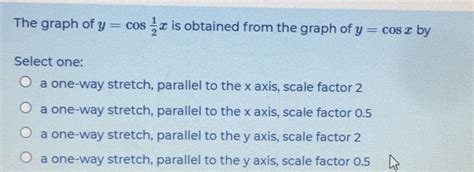 Solved The Graph Of Y Cos 1 2 X Is Obtained From The Graph Of Y Cos X