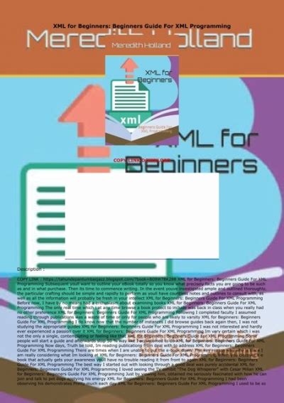 xml for beginners beginners guide for xml programming