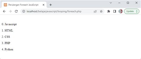 tutorial javascript 8 perulangan looping pada javascript