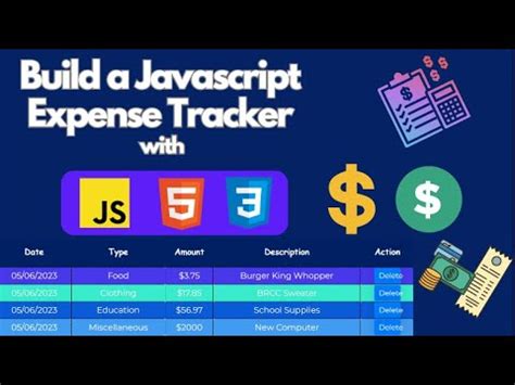 Build An Expense Tracker Using Javascript HTML CSS YouTube