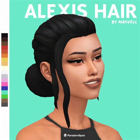 Alexis Hair Cc Ts4 Bun Hairstyles Bun Styles Maxis Match