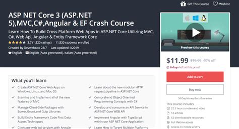 chia sẺ miỄn phÍ khÓa hỌc asp net core 3 asp 5 mvc c angular and ef crash course cẬp nhẬt