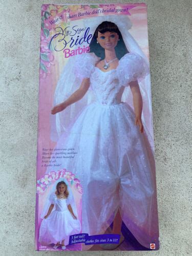 Vintage My Size Barbie Bride Brunette 3 Feet Tall 1994 Mattel 14108 Ebay
