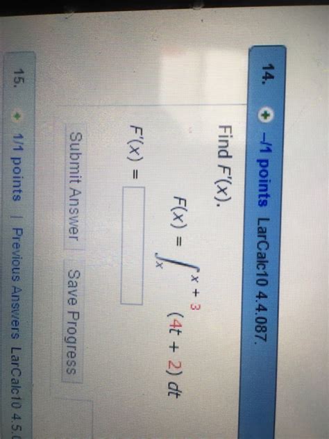 solved find f x f x integral x 3 x 4t 2 dt f x