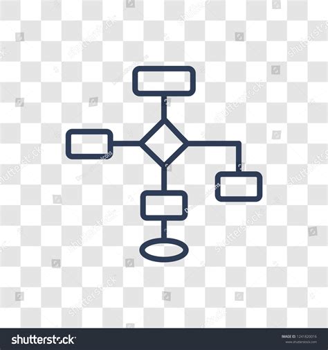 Flow Chart Icon Trendy Linear Flow Stock Vector Royalty Free