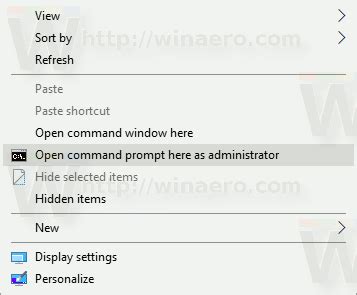 Add Command Prompt As Administrator Context Menu In Windows 10