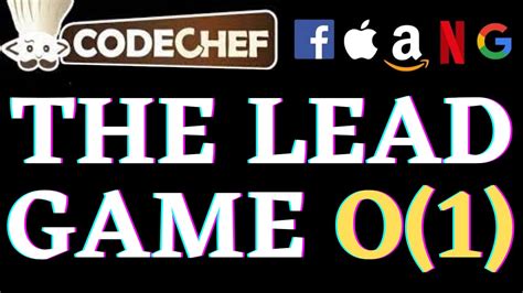 the lead game codechef beginners problems python youtube