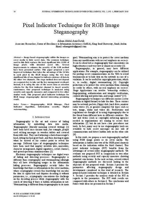 pdf pixel indicator technique for rgb image steganography saja mosa