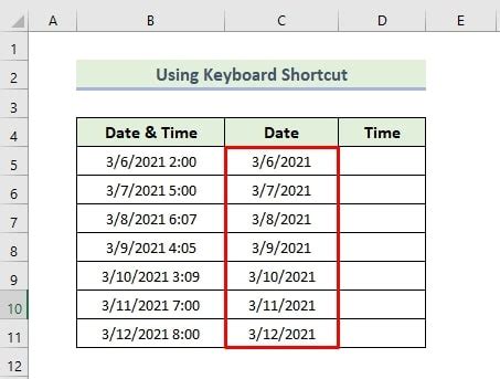 How To Separate Date And Time In Excel Split Date Time Cell Value