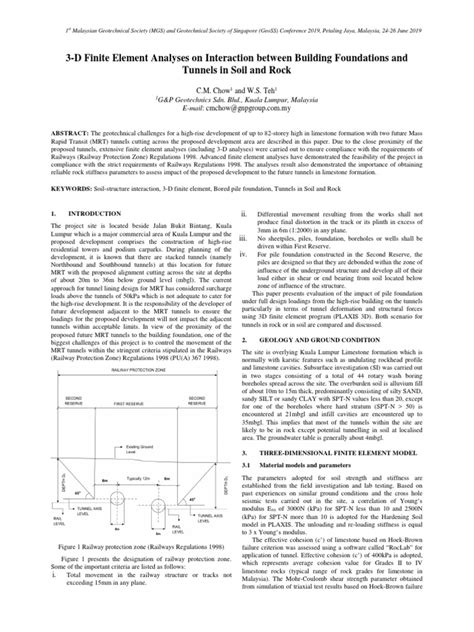 3d finite element analysis on interactions between building foundation and tunnels pdf
