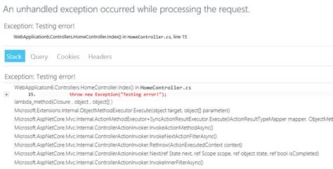 asp core中，usedeveloperexceptionpage扩展方法会吃掉异常 powercoder 博客园