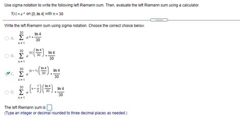 solved use sigma notation to write the following left