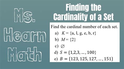 set theory chapter finding cardinalities of sets youtube