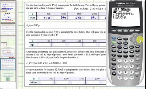 ex evaluate functions and composite function in context of a story graphing calculator youtube
