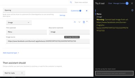 ibm cloud watson assistant chatbot cannot display images on its response stack overflow