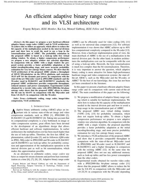 pdf an efficient adaptive binary range coder and its vlsi architecture dokumen tips