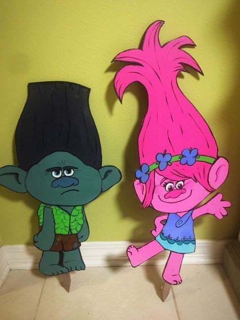 Poppy Branch Trolls Cardboard Cut Out Party Decorations