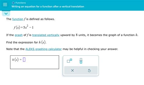 solved functions writing an equation for a function after a