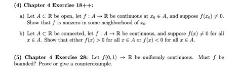 solved 4 chapter 4 exercise 18 a let a⊂r be open let