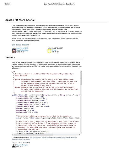 apache poi word tutorial pdf