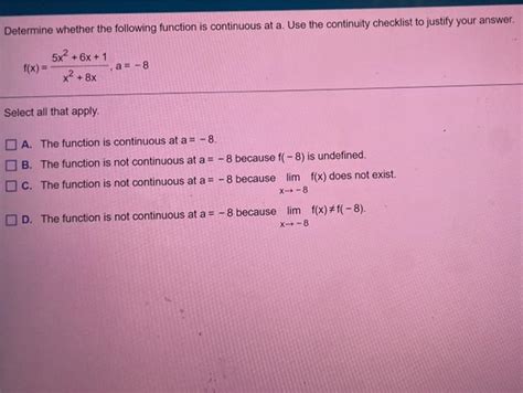 solved determine whether the following function is