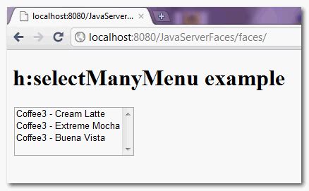 JSF 2 Multiple Select Dropdown Box Example Mkyong